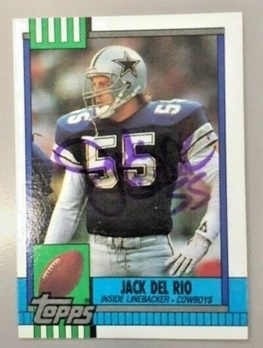 JACK DEL RIO SIGNED AUTO DALLAS COWBOYS 1990 TOPPS card#488 w/COA | eBay