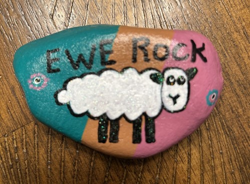Hand painted rock, Sheep | eBay