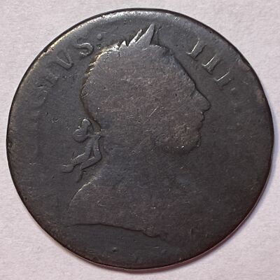 1777 Halfpenny Great Britain George III Almost Good AG Coin #20723 | eBay