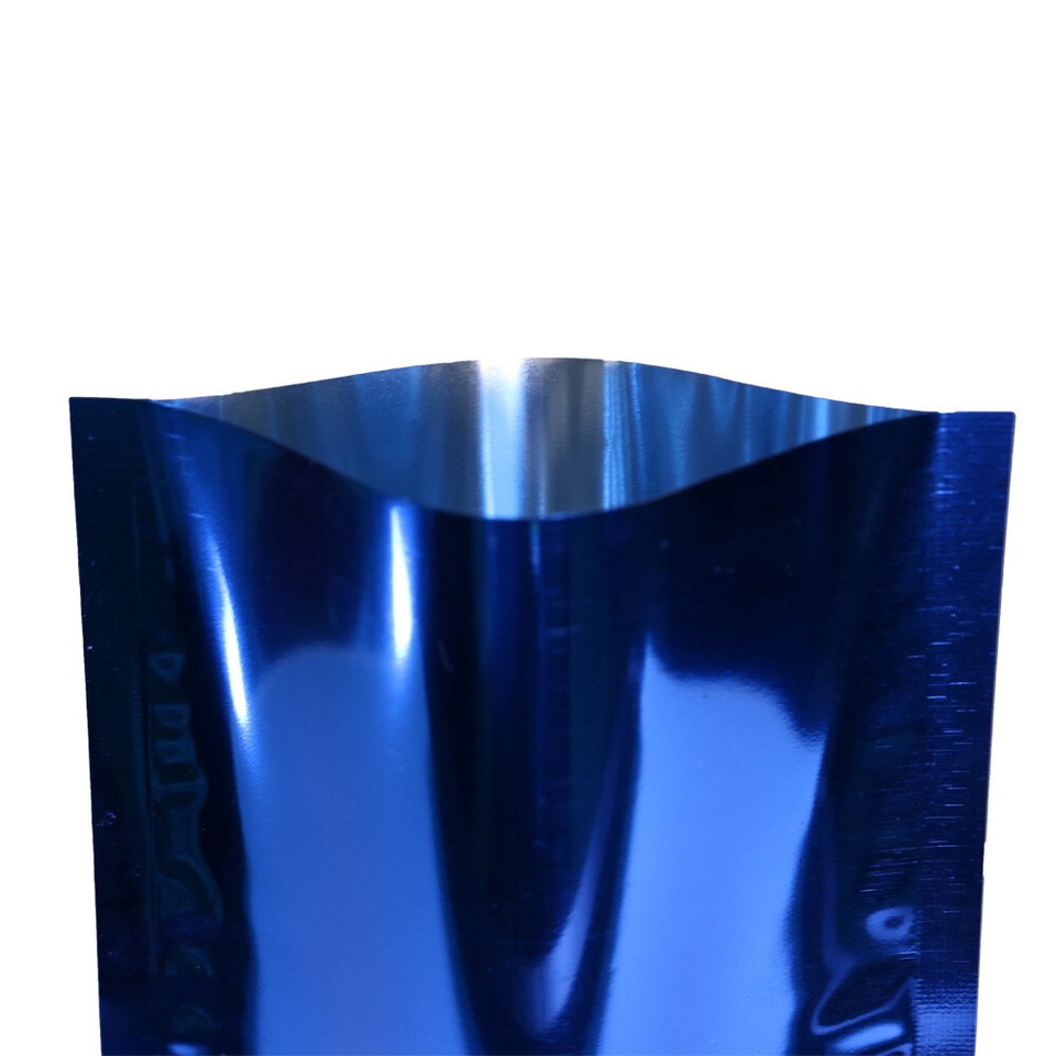 Glossy Blue Heat-Sealable Open-Top Foil Single-Use Serving Sample ...