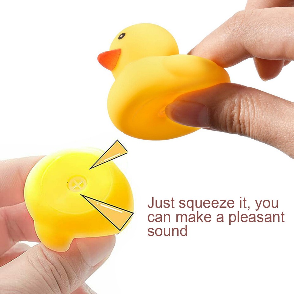 20-100x Yellow Rubber Ducks Squeaky Bath Toys Water Play Durable ...