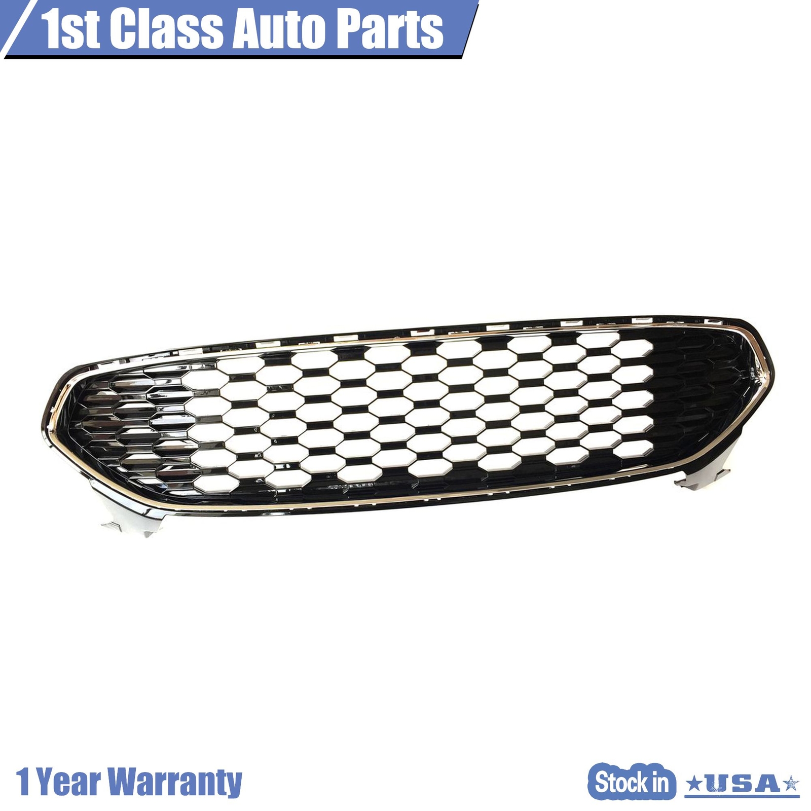 Front Upper Grille W/ Chrome Mustang Style For 2013-2015 Ford Fusion ...