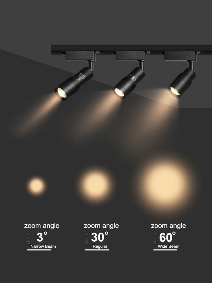 COB LED Ceiling Lamp Fixture 2-Line Track Light Beam Angle Zoom Show ...