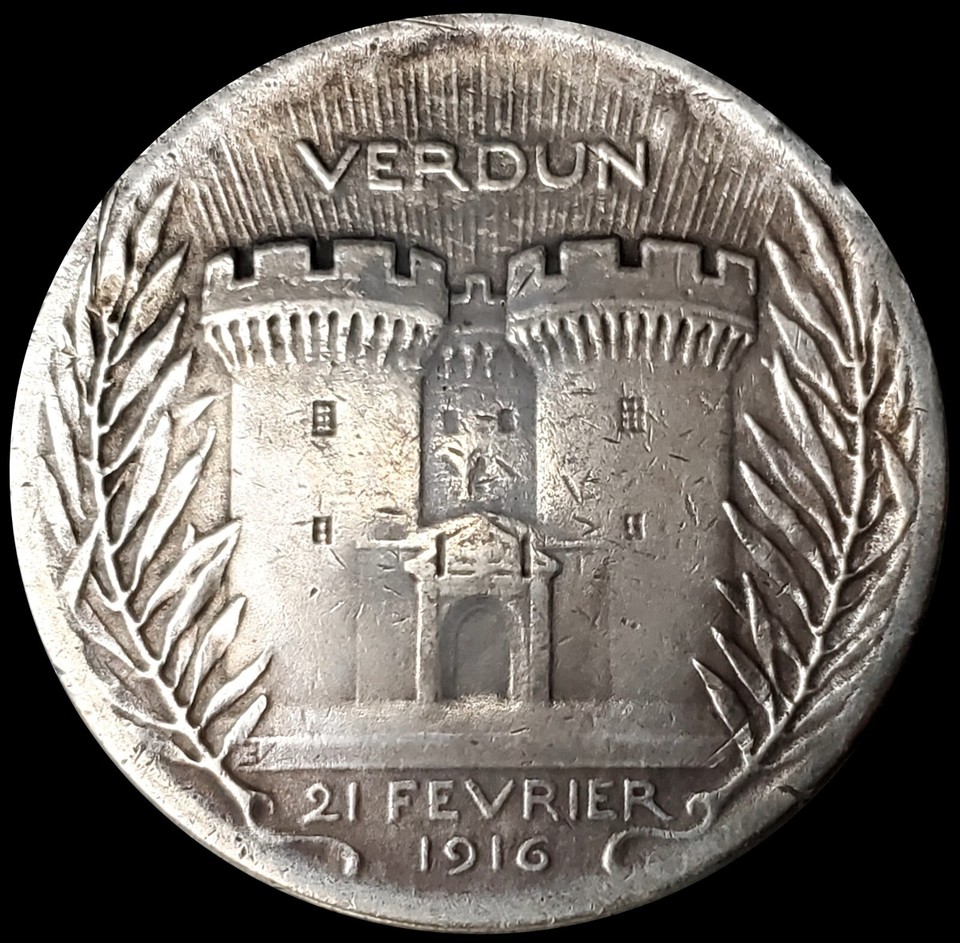 1916 - 1917 WW1 French Verdun Medal 37mm On Ne Passe Pas By S.E ...