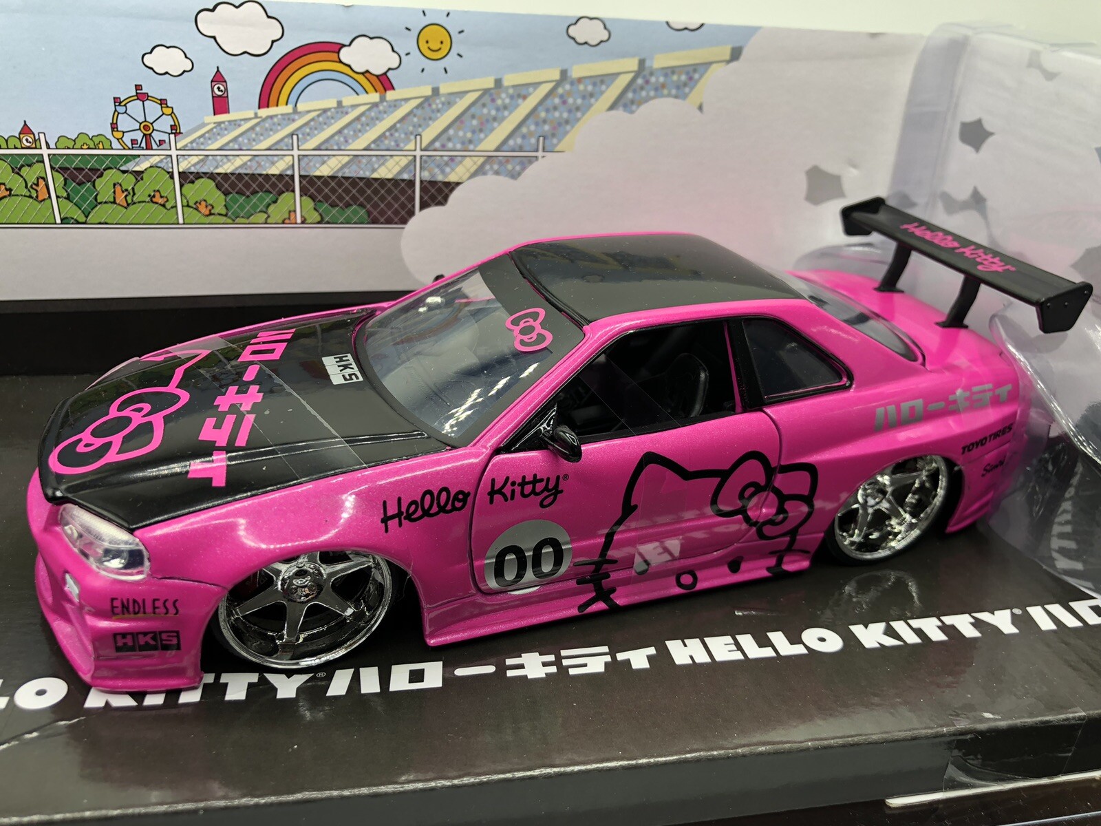 Jada Toys 1/24 2002 Nissan Skyline GT-R (BNR34) with Hello Kitty Figure ...