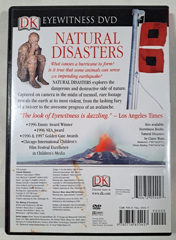 Natural Disasters 1994 DVD 2009 DK Eyewitness Tornado Avalanche Volcano ...