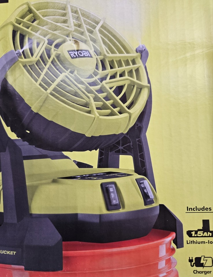 Ryobi 18V One+ Portable Bucket Top Misting Fan Kit, PMF01K, New Sealed ...