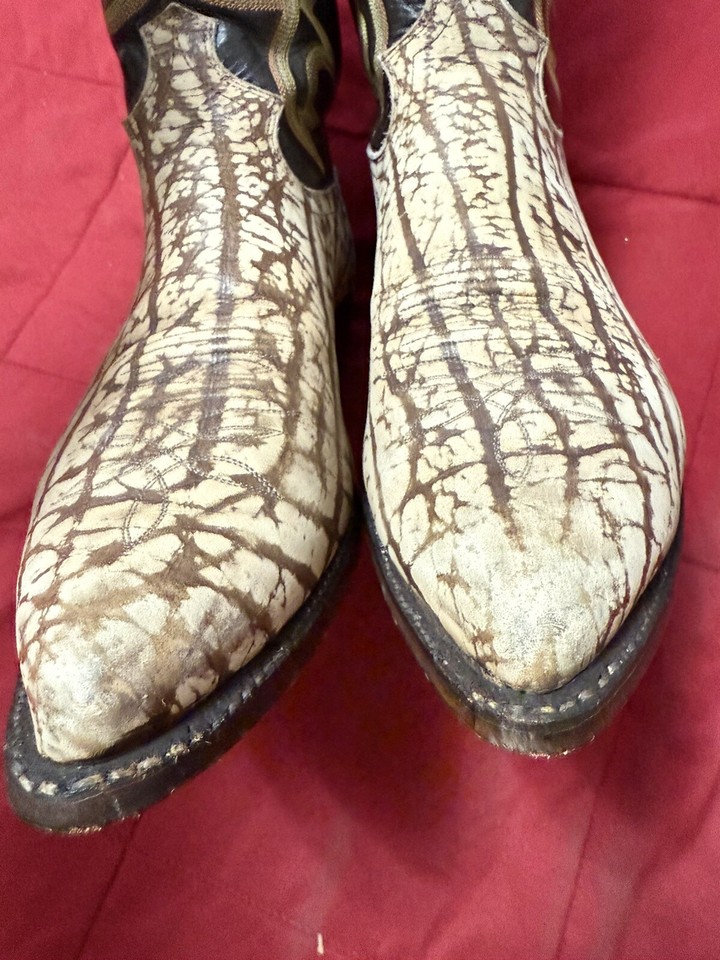 Men’s Size 10.5D J Toe Justin 9712 Wildebeest Cowboy Western Boots | eBay