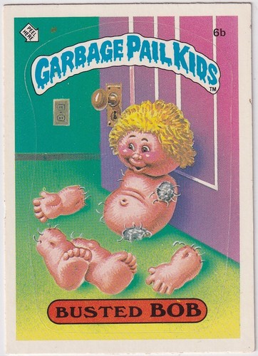 GPK Card Busted Bob 1985 Topps Garbage Pail Kids Series 1 #6B Sticker ...