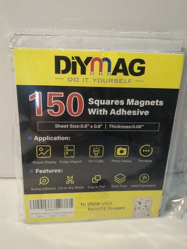 DIYMAG Magnets with Adhesive Backing,150Pcs Adhesives Magnet Squares .8 ...