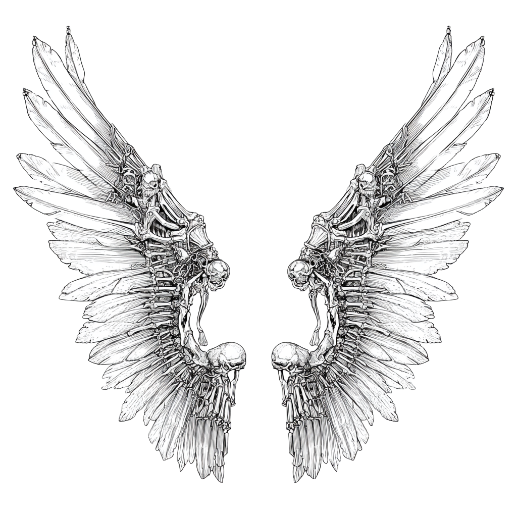 Bone Wing Illustration Vinyl Car Decal Sticker – Waterproof & UV ...