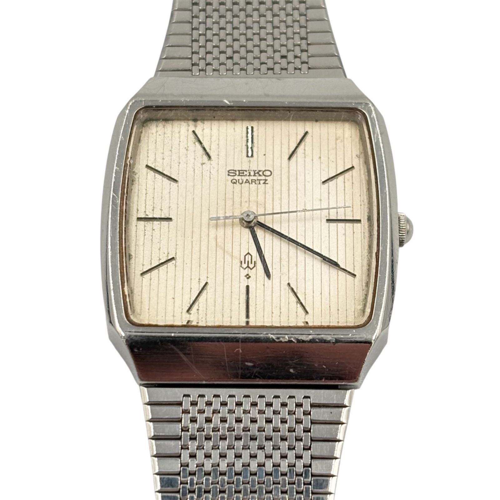 SEIKO Quartz Square Vintage Mens Watch Silver Dial Me… - Gem