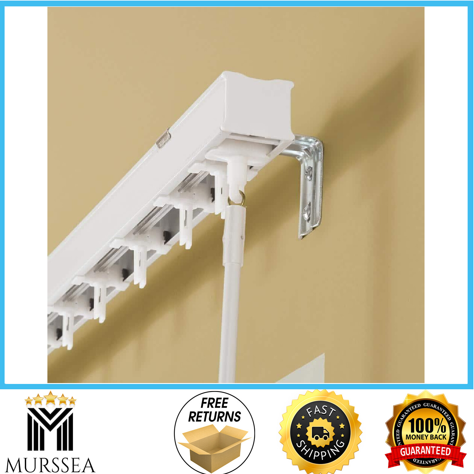 White Vertical Blind Head Rail for Sliding Door or Window - 78 In. W ...