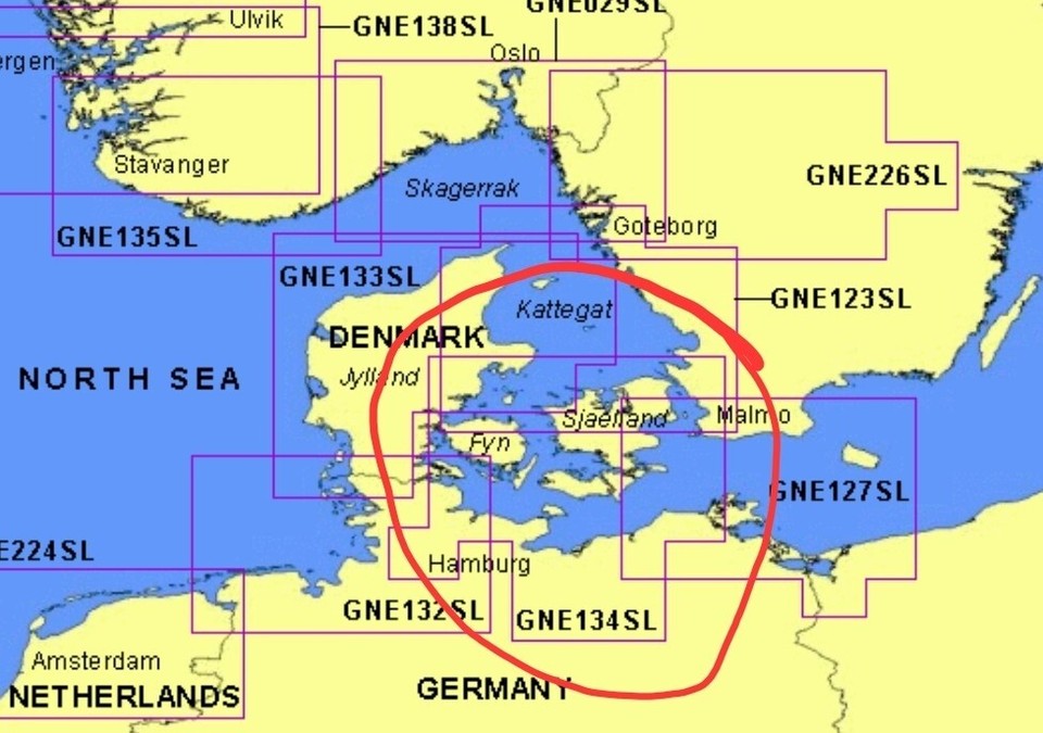 GARMIN GPS MAP Denmark E, Germany GNE134SL G-Chart Marine Charts GPSMAP ...