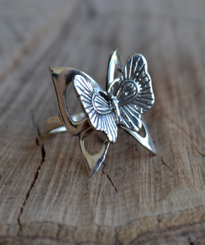 Butterfly ring, sterling silver ring, silver butterfly ring, size 5.75 ...