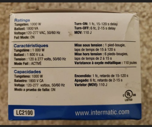 Intermatic LC2100 Multivoltage Thermal Photocontrol for sale online | eBay