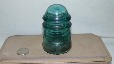VINTAGE HEMINGRAY NO.12 BLUE GLASS INSULATOR PATENT MAY 2 1893 | eBay
