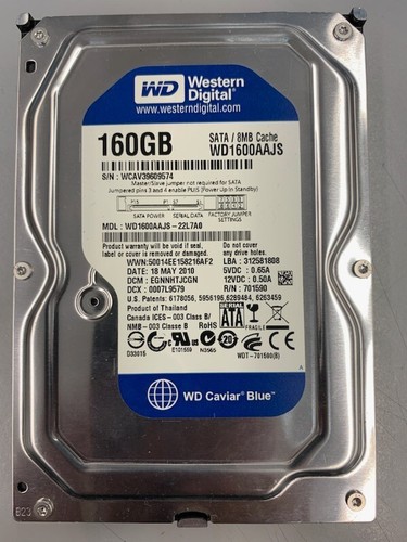 Western Digital WD1600AAJS-22L7A0 WD Caviar Blue 160GB 3.5" SATA Hard ...