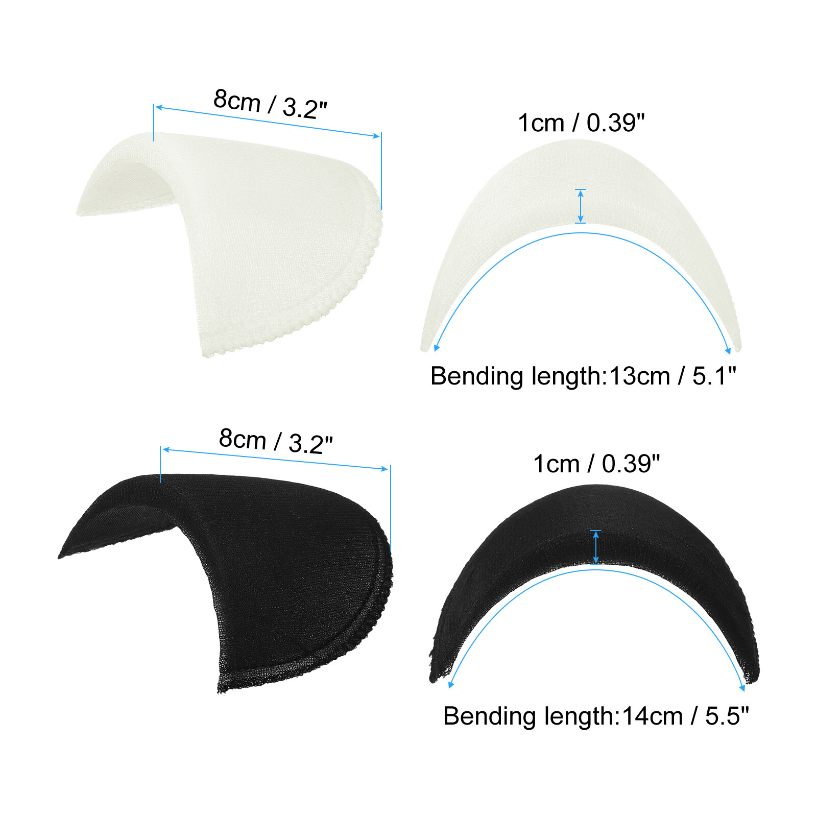 4 Pairs Shoulder Pads, Costume Shoulder Pads Small 1cm Thick for ...