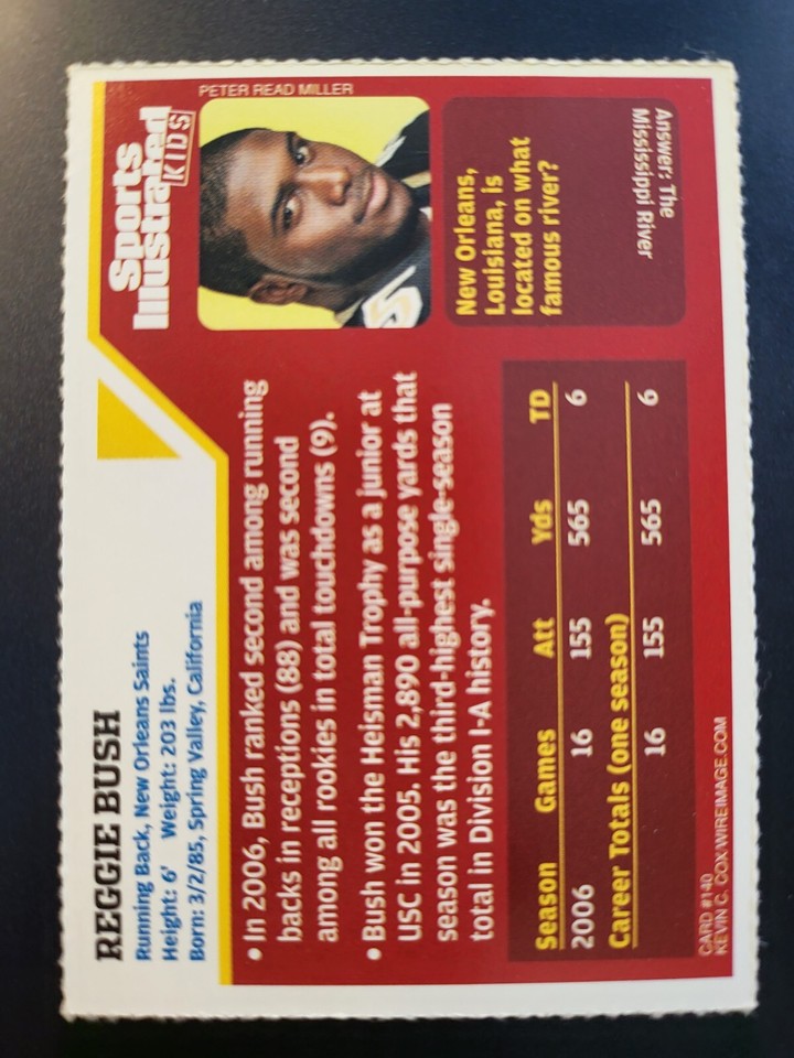 2007 SI Sports Illustrated for Kids Reggie Bush Card #140 | eBay