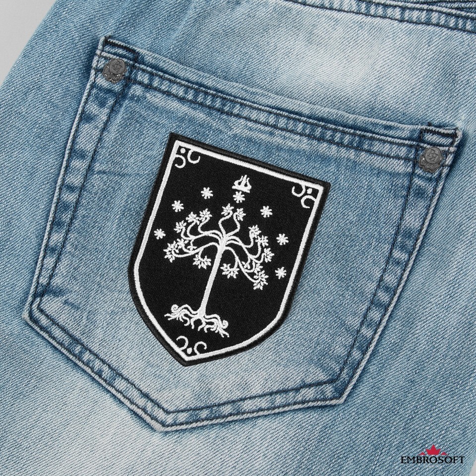 White Tree of Gondor Patch, Embroidered Tolkien LotR Emblem, Iron On, 3 ...