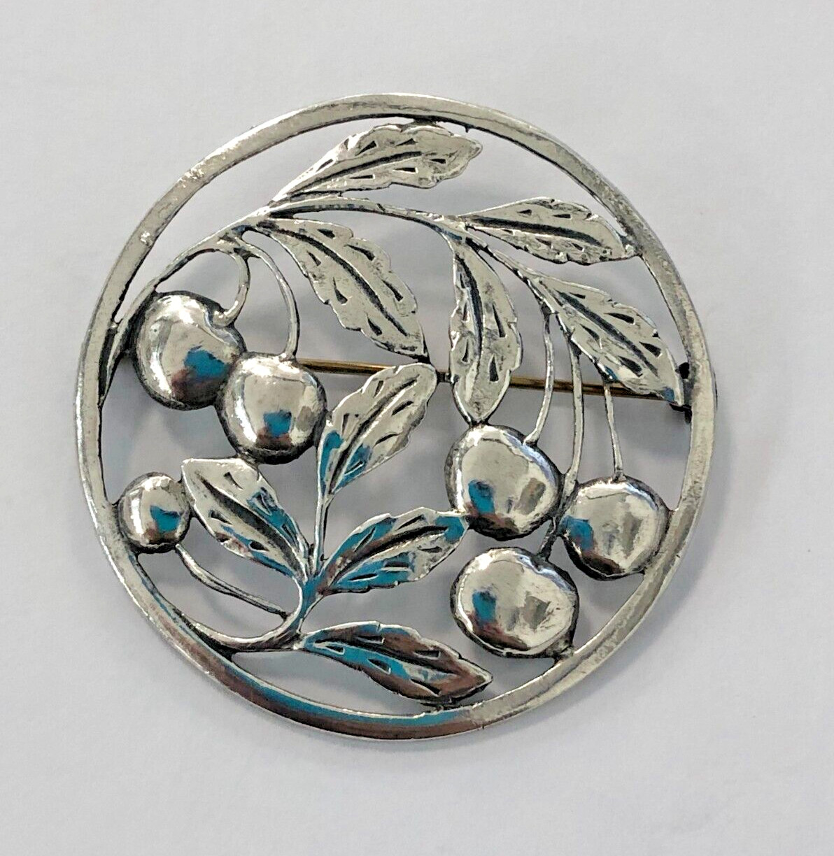 Vintage Dancraft (CFo) Sterling Silver Cherries Brooc… - Gem