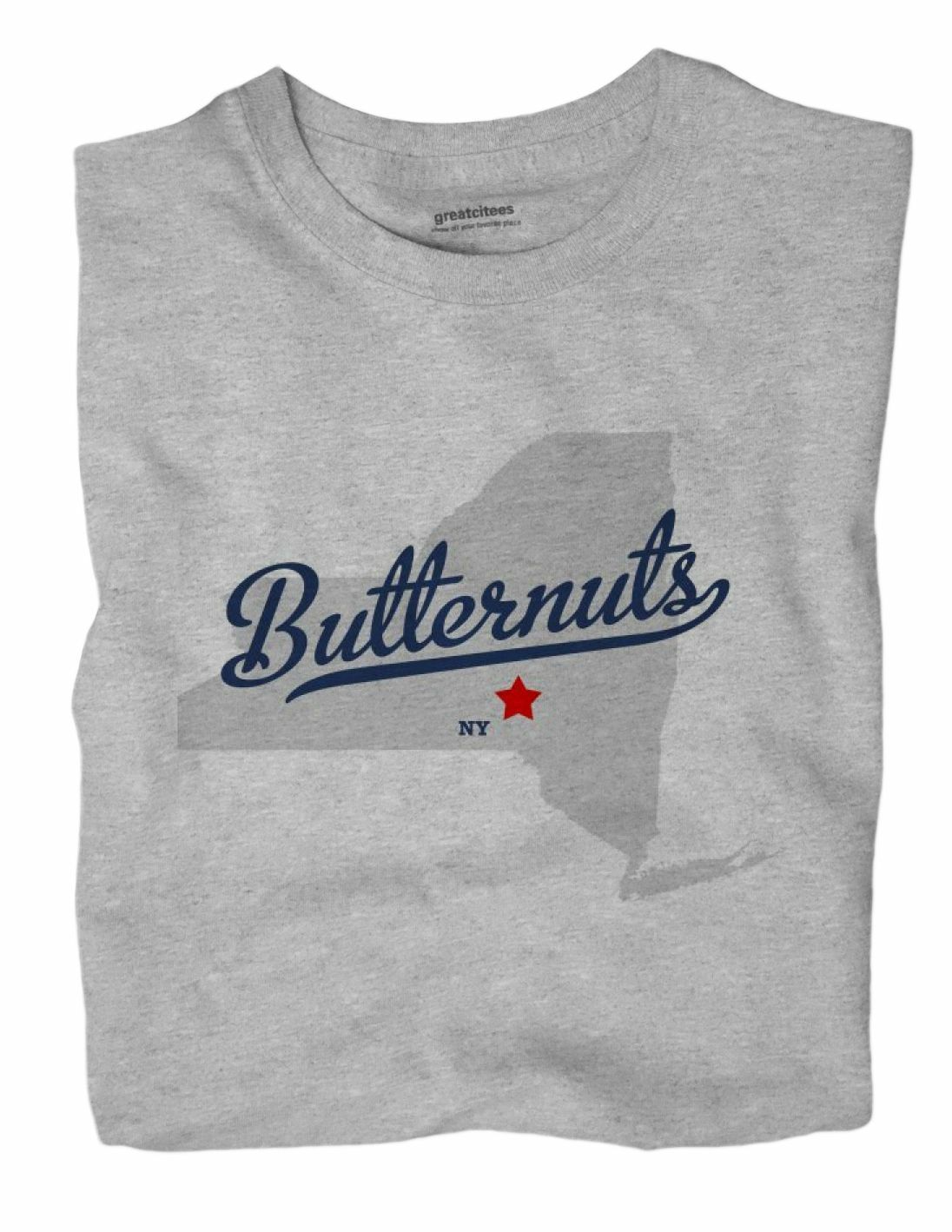 Butternuts New York NY T-Shirt MAP | eBay