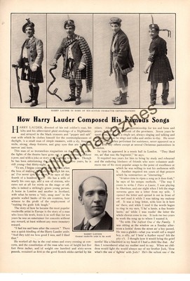 1908 Harry Lauder and his songs 2 pages Original Print from Theatre ...