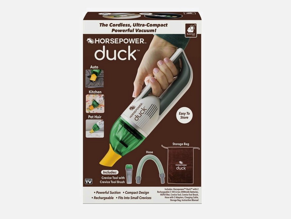 Horsepower Duck Vacuum Rechargeable Handheld Vacuum with Accessories ...