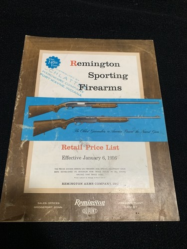 Remington Sporting Price List 1956 Firearms Rifles Guns Catalogue ...