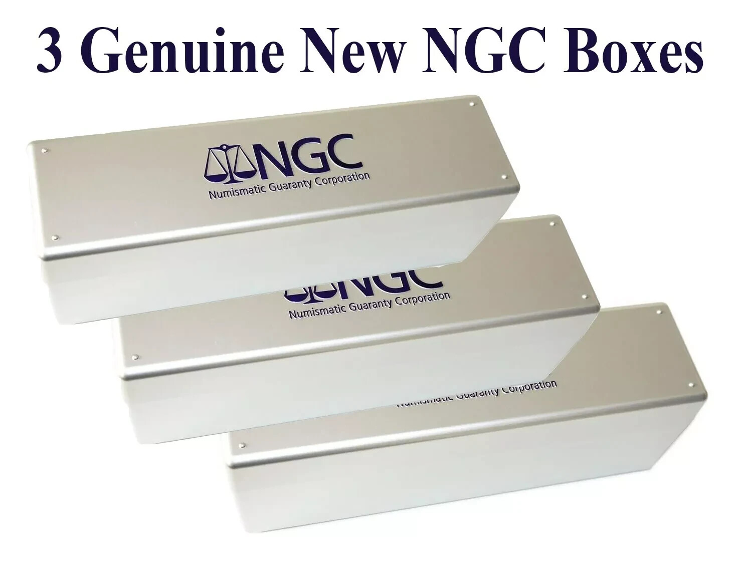 3 New Silver NGC Plastic Storage Coin Slab Boxes Each Hold 20 Certified ...