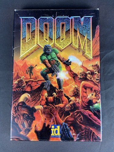 Doom 1993 PC Big Box Game 3.5 Floppy Discs W/Manual & Addend/ID Games ...