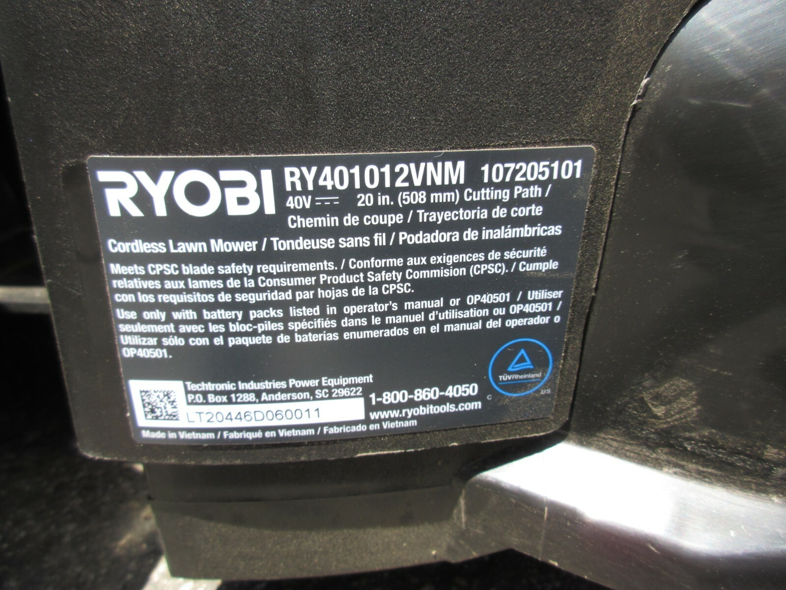 Ryobi 40v lawnmower original handle pin lock RY401012 Ry401011 | eBay