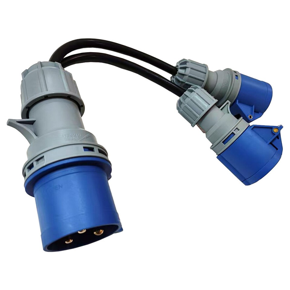 32A Splitter Cable 240V Caravan 2 Way Hook Up Y Piece 2 x 16 Amp ...