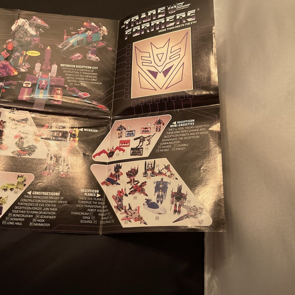 *9 Vintage LOT 1986 Hasbro Transformers Original G1 Box Insert Catalog ...