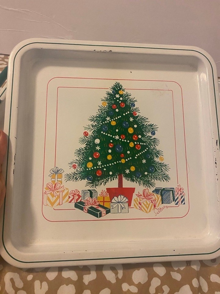 VTG HIMARK JAPAN MELAMINE CHRISTMAS/Holiday TREE TRAY 3 Pc Set 1985 ...