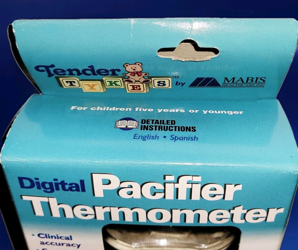 Tender Tykes Digital Pacifier Thermometer With Musical Fever Alarm ...