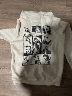 Taylor Swift Hoodie The Eras Tour Merch Cream Pullover Size MEDIUM TTPD ...