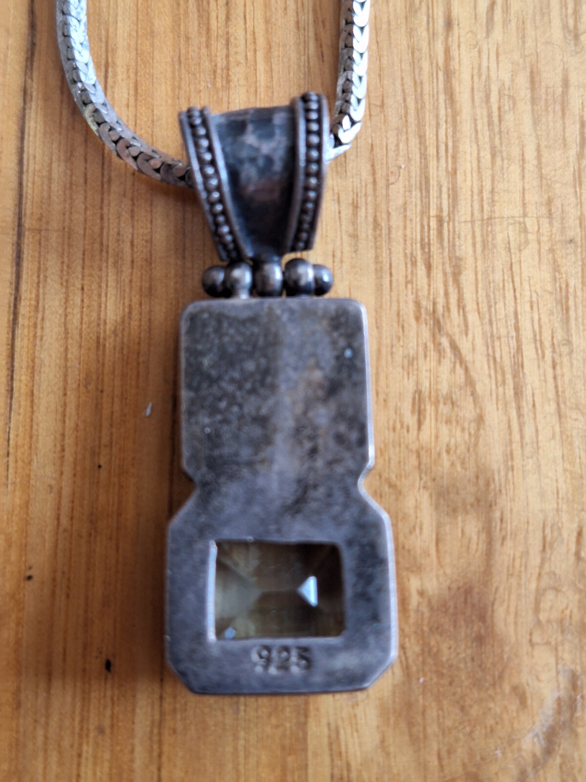 925 AQUA Blue Sterling Silver Pendent Beautiful Pendent Vintage + Chain ...