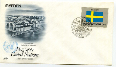 United Nations #414 Flag Series 1983, Sweden, ArtCraft, FDC | eBay
