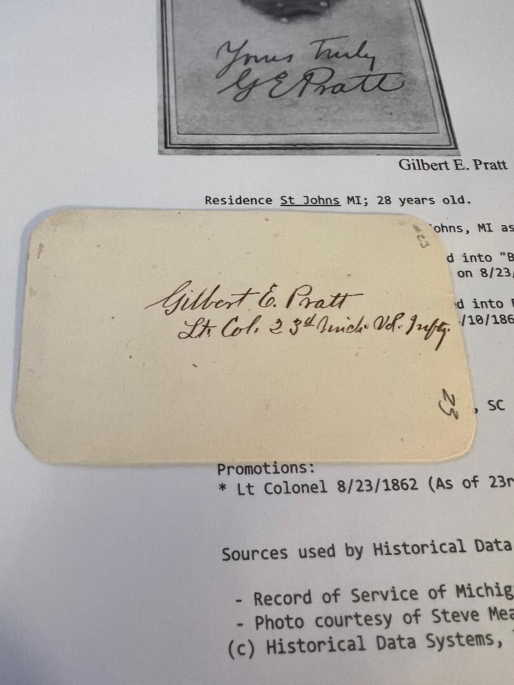 Civil War CDV Lt Colonel Gilbert E Pratt, POW Secessionville, KIA ...