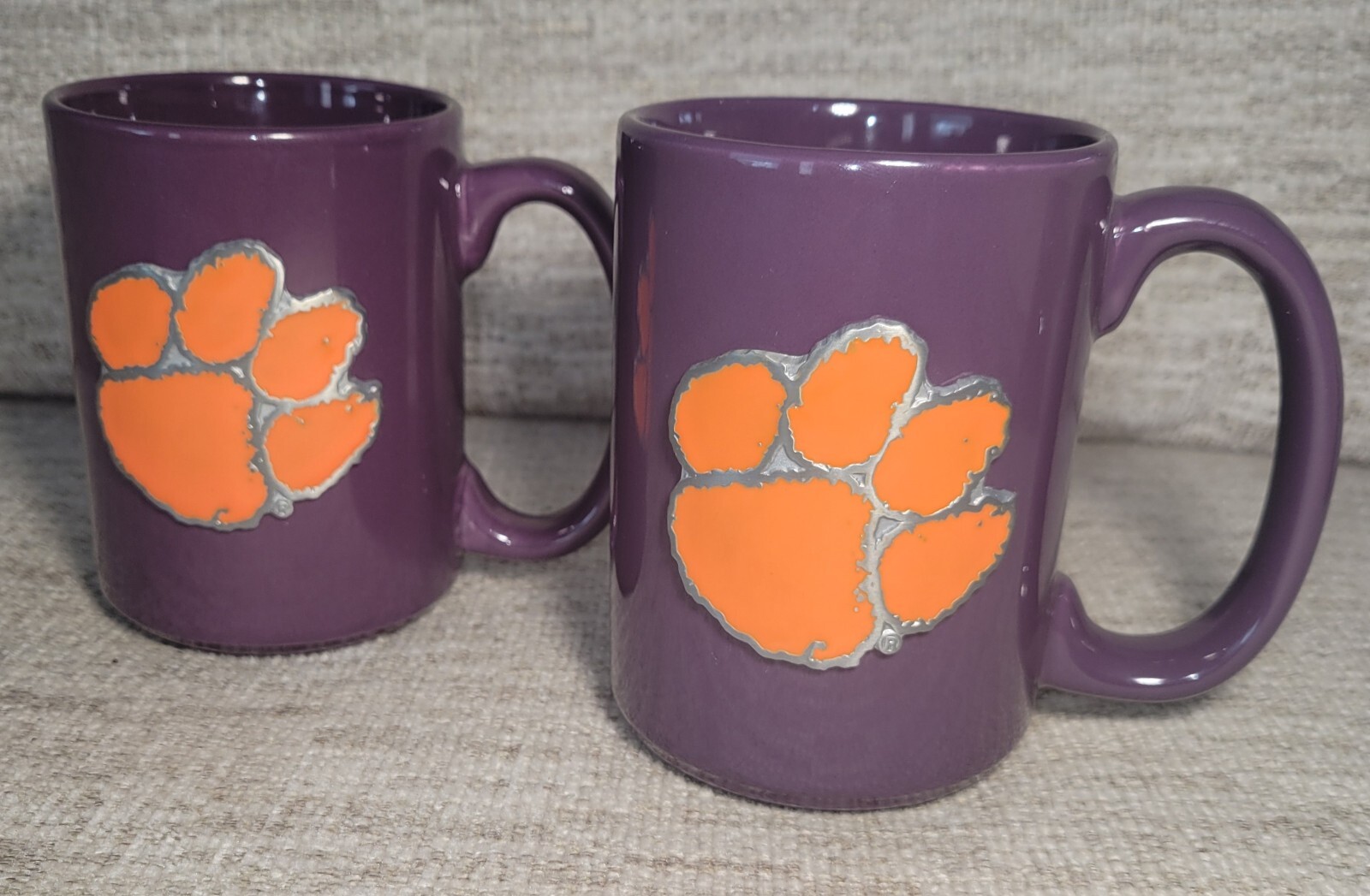 Clemson University Tigers Coffee Mugs,Soup Mugs Purple Tiger Paw Print ...