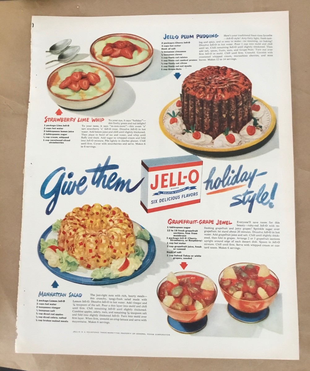 Vintage 1924 Jello Orange Gelatin Dessert Kitchen Decor JELL O