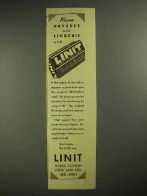 1936 Linit Starch Ad - Renew Dresses and Lingerie | eBay