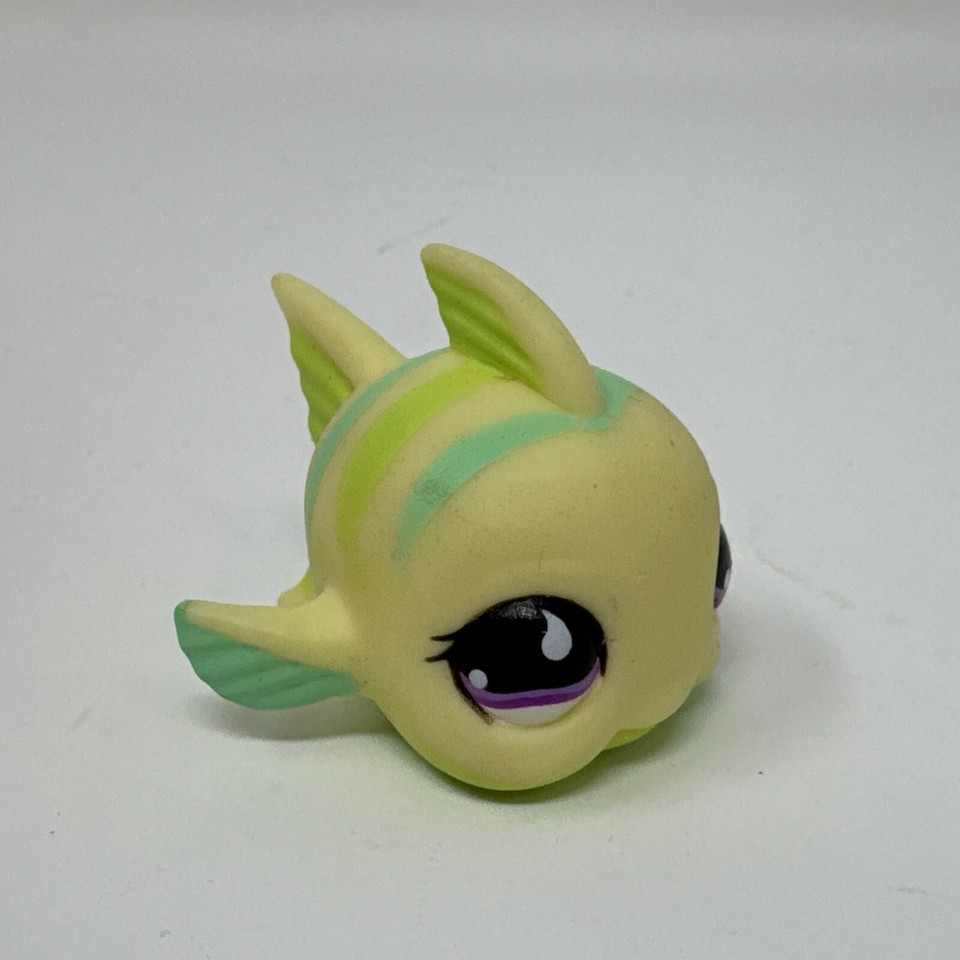 Littlest Pet Shop LPS Yellow And Lime Green Puffer Fish #519 Hasbro | eBay