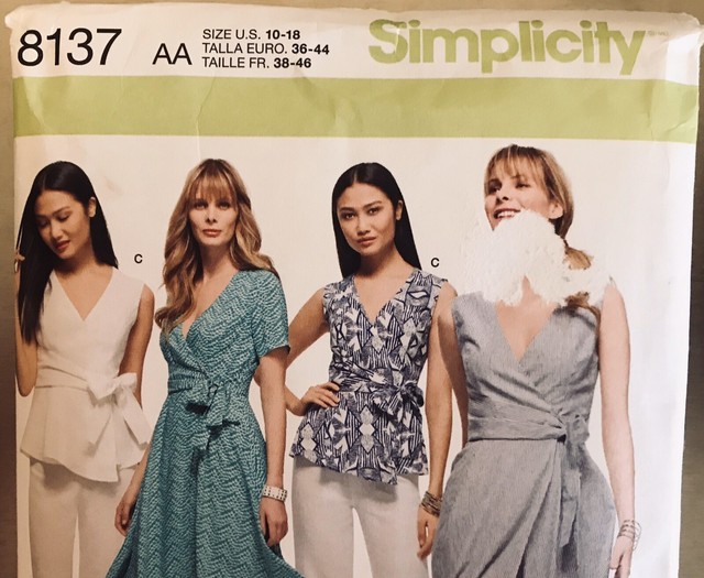 Simplicity Sewing Pattern 8137 AA Misses Wrap Dress 2 Lengths Top Pants ...