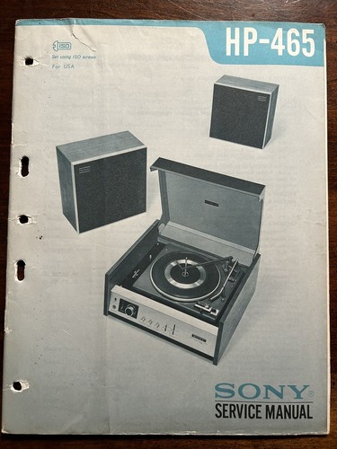 Sony HP-465 Stereo Music System Turntable Service Manual Original ...