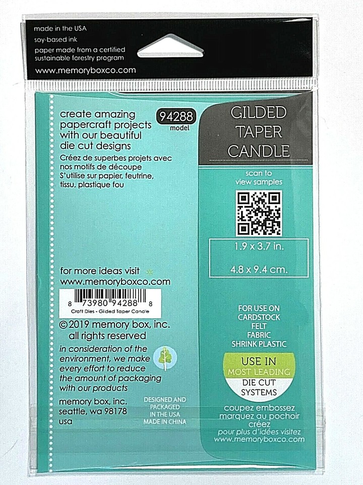 Memory Box Gilded Taper Candle Die Set, 94288mb WAS $11.99 | eBay