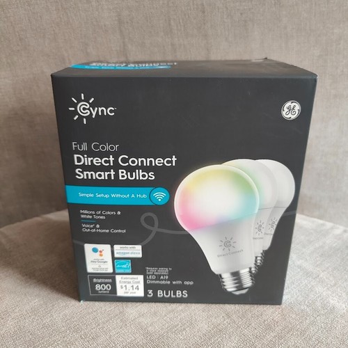 GE Cync Full Color Smart Bulbs | 3 Pack | LED | A19 | Dimmable | eBay
