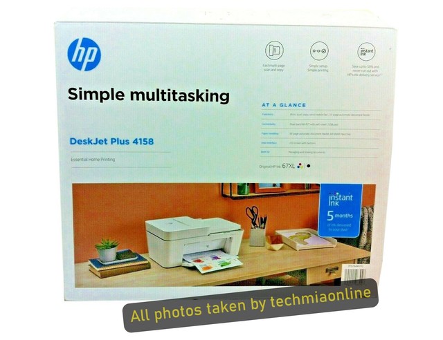 HP DeskJet Plus 4158 Inkjet Color All-In-One Printer - 7FS76A for sale ...